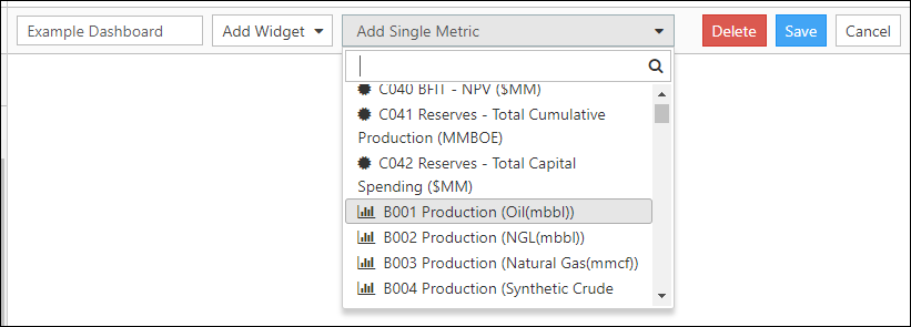 Adding Single Metrics to Dashboards
